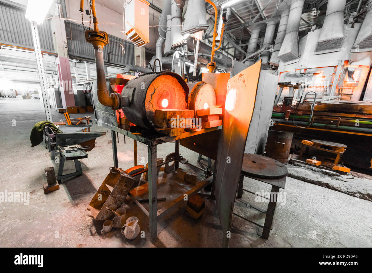 Factory manufacturing of glass production Stock Photo - Alamy