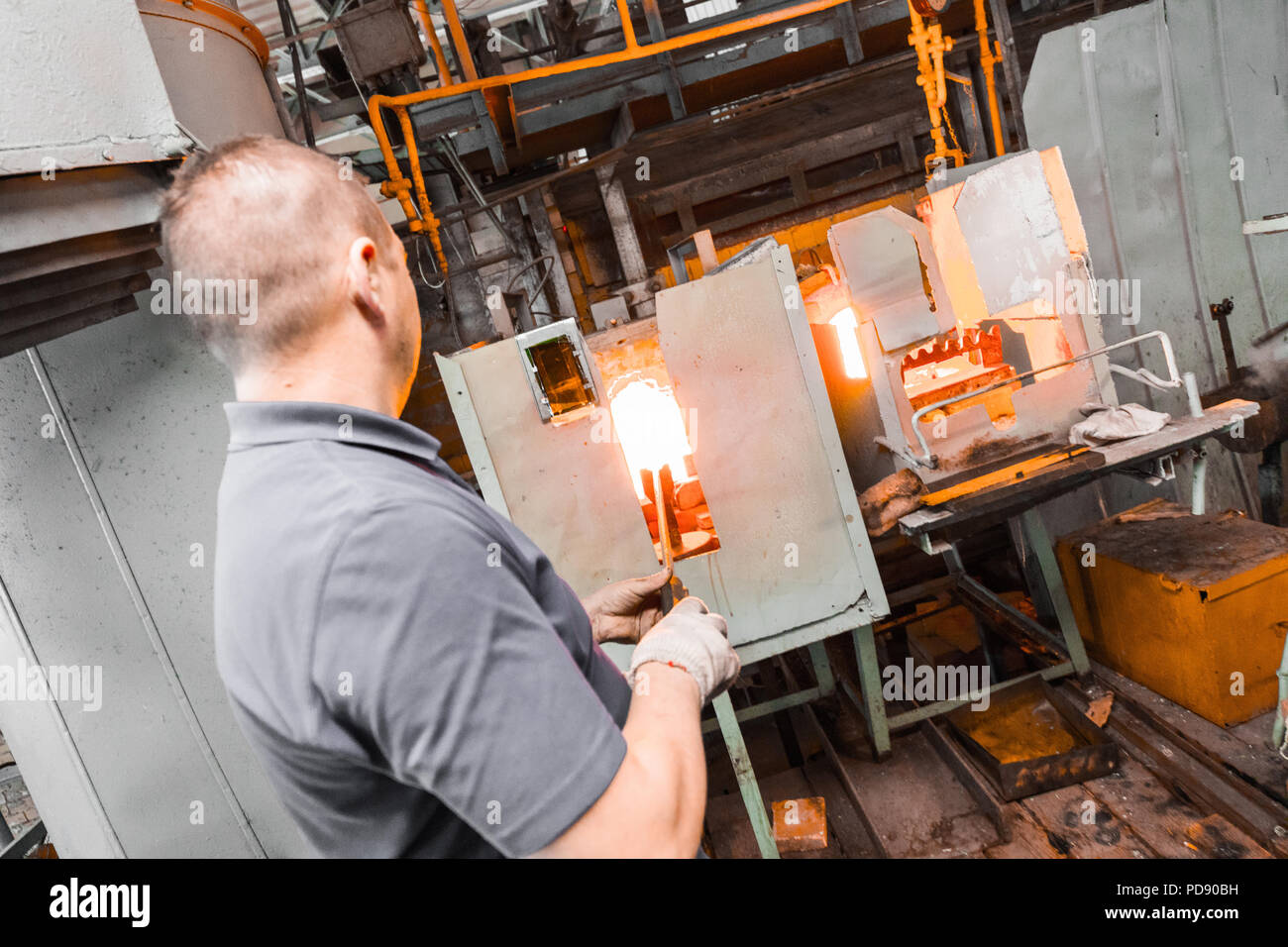 Factory manufacturing of glass production Stock Photo - Alamy