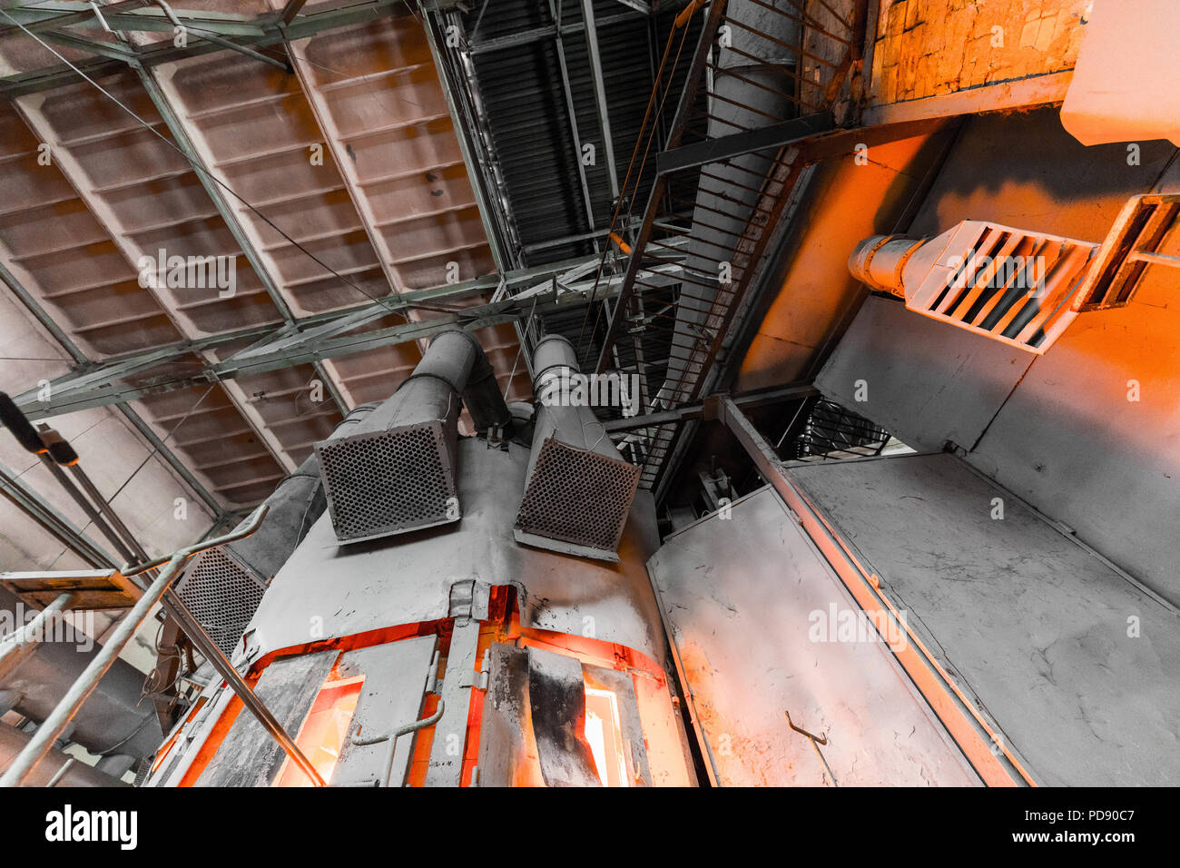 Factory manufacturing of glass production Stock Photo - Alamy