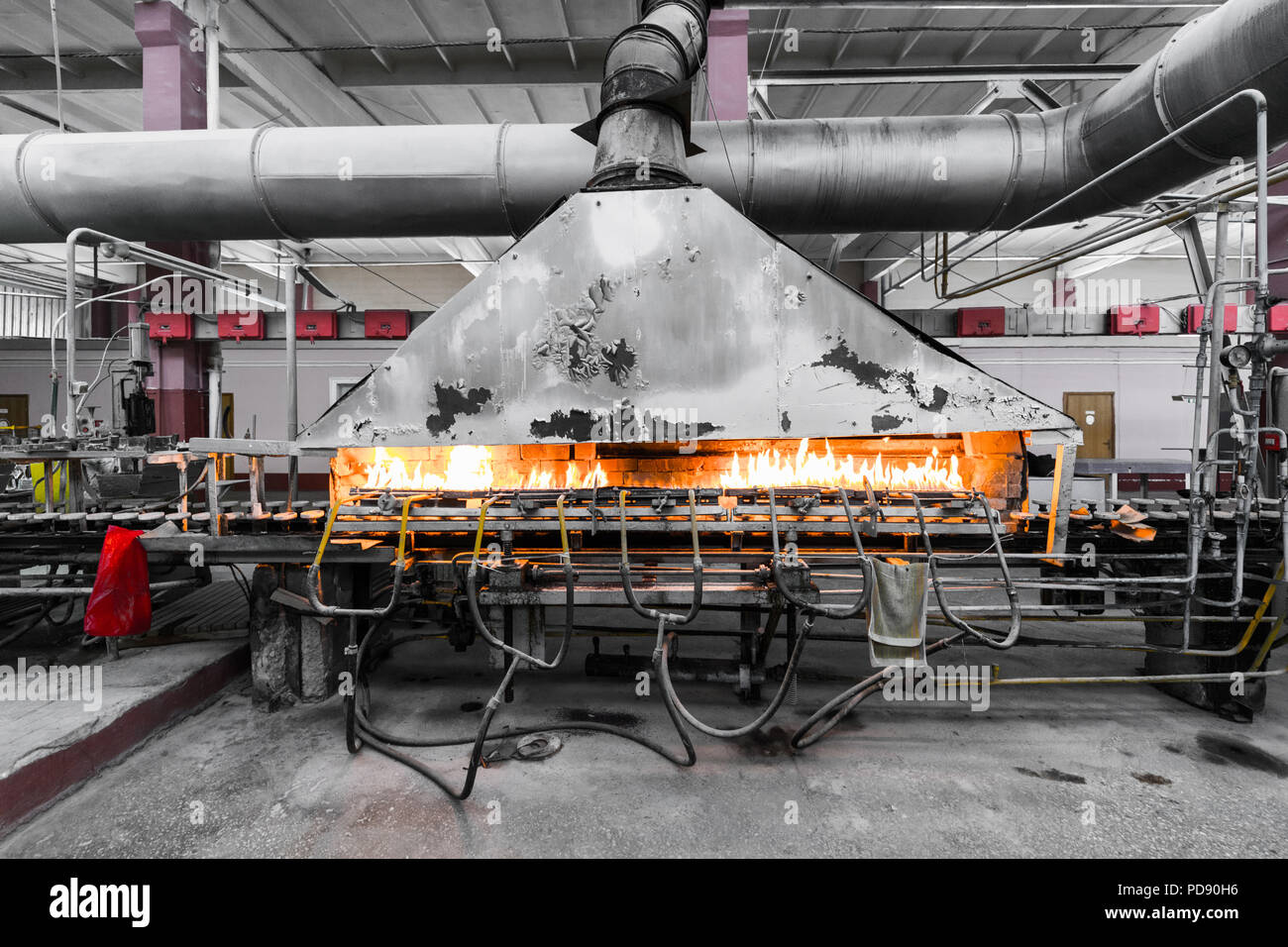 Factory manufacturing of glass production Stock Photo - Alamy