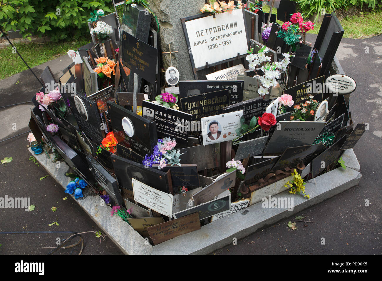 Communal grave of unclaimed ashes number one, where people executed by ...