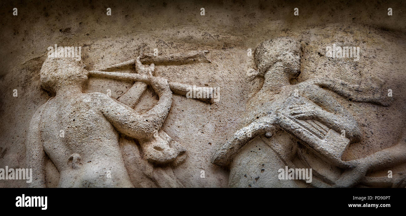 Greek mythology, old Greek vase relief Stock Photo - Alamy