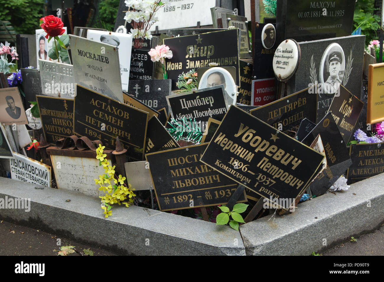Communal grave of unclaimed ashes number one, where people executed by ...