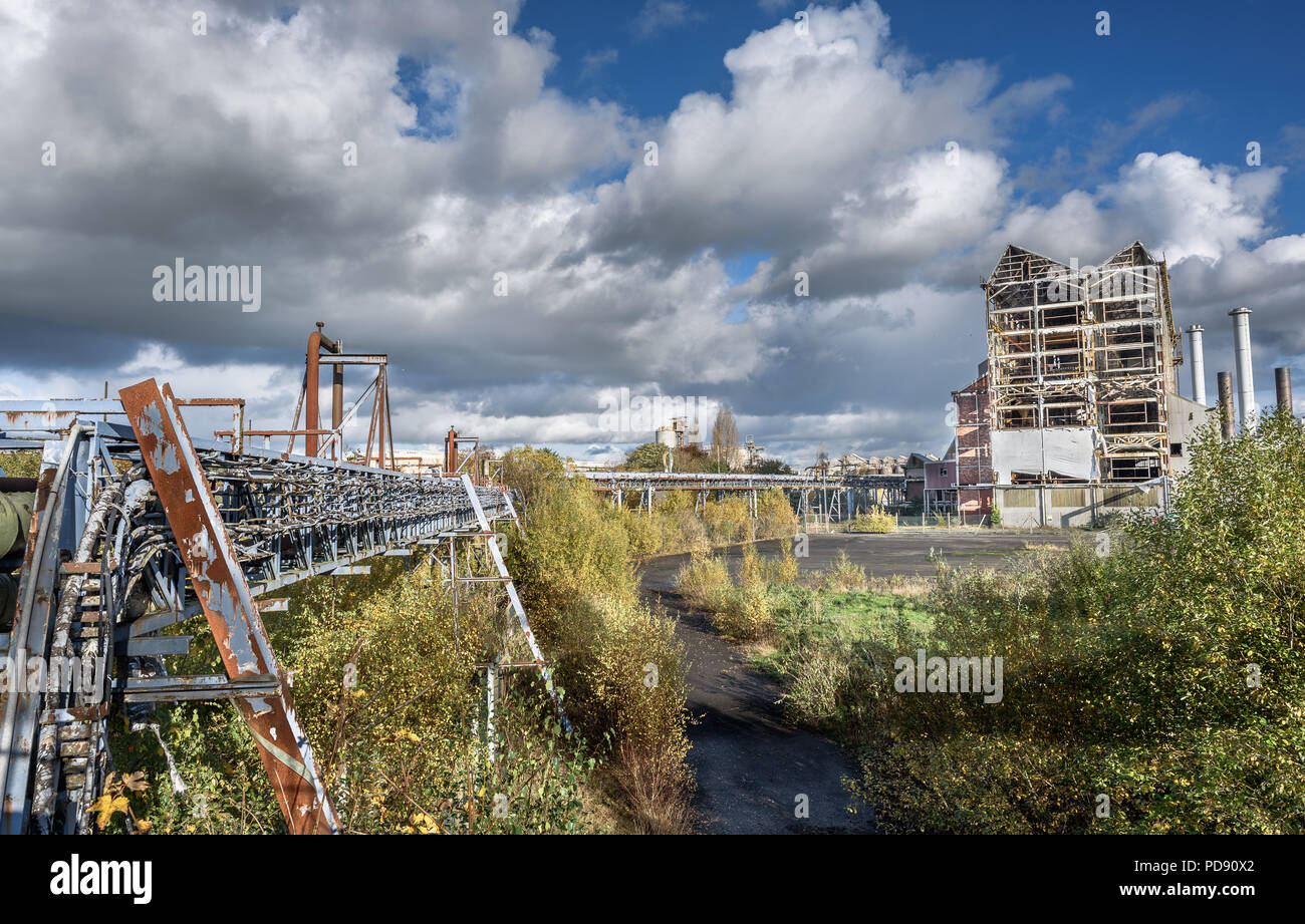 Abandoned chemical plant at the Brunner Mond site, Winnington ...