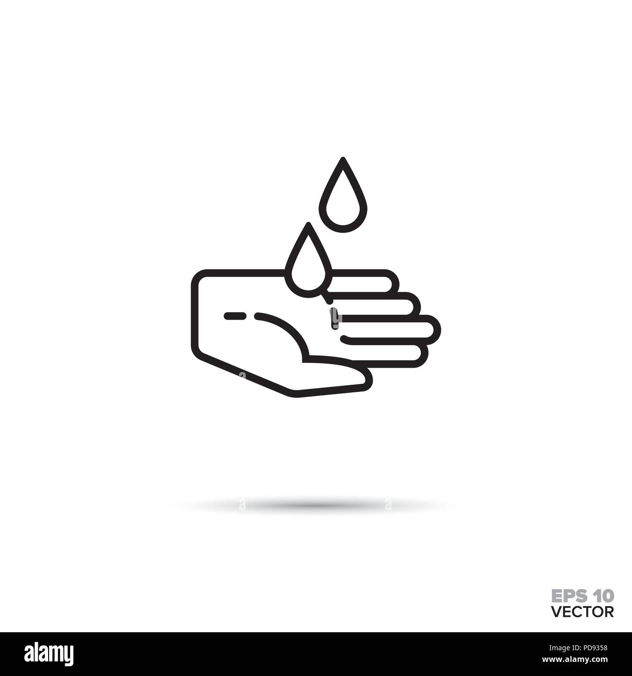 Hand receiving drops of oil. Spa, massage and grooming symbol Stock ...