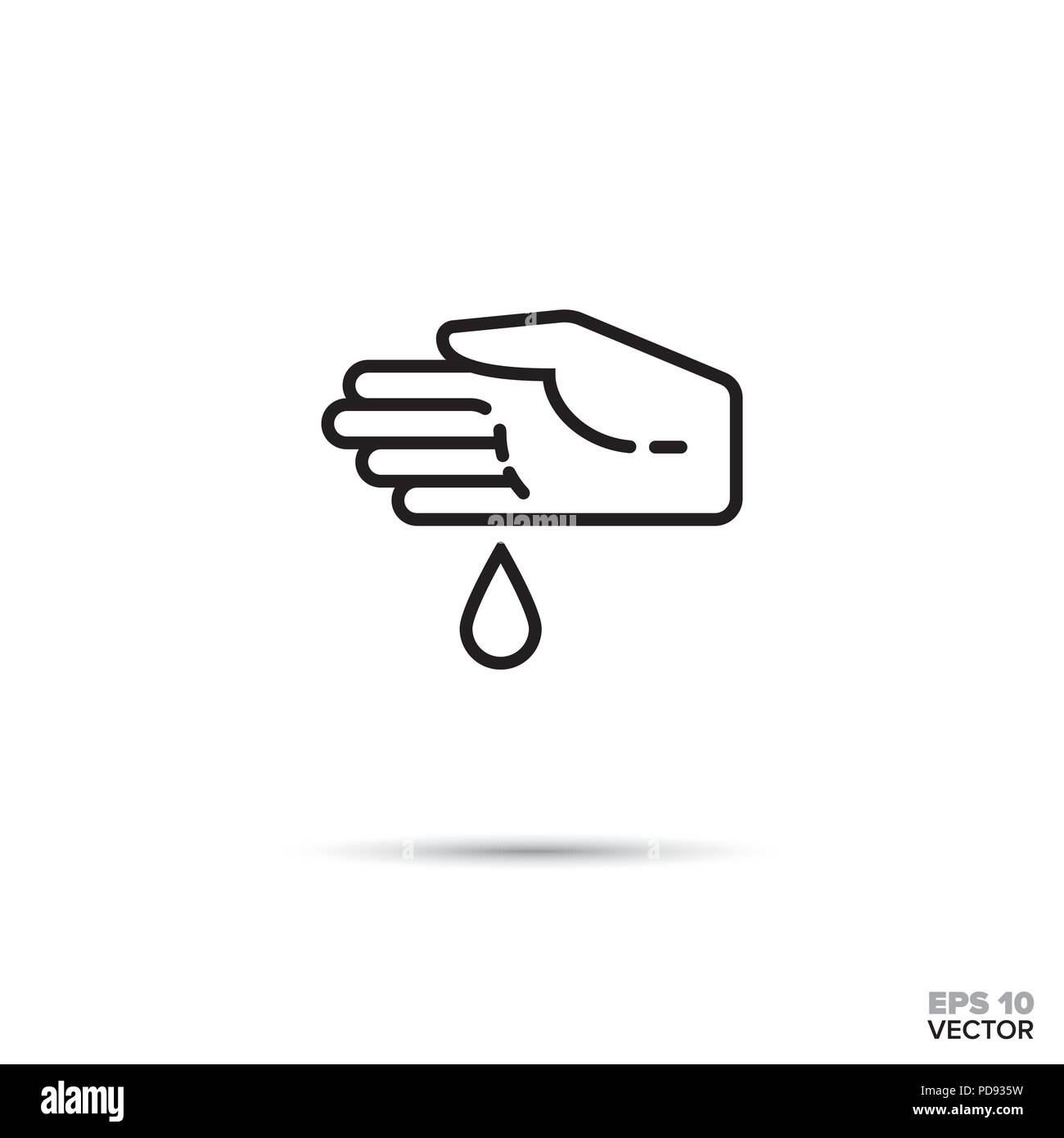 Hand and drop of oil. Spa, massage and grooming symbol Stock Vector ...