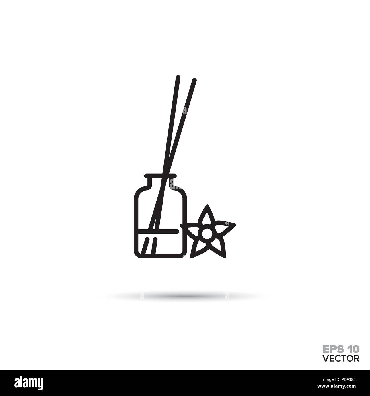 Flower line icon in Black and White Stock Photos & Images - Alamy