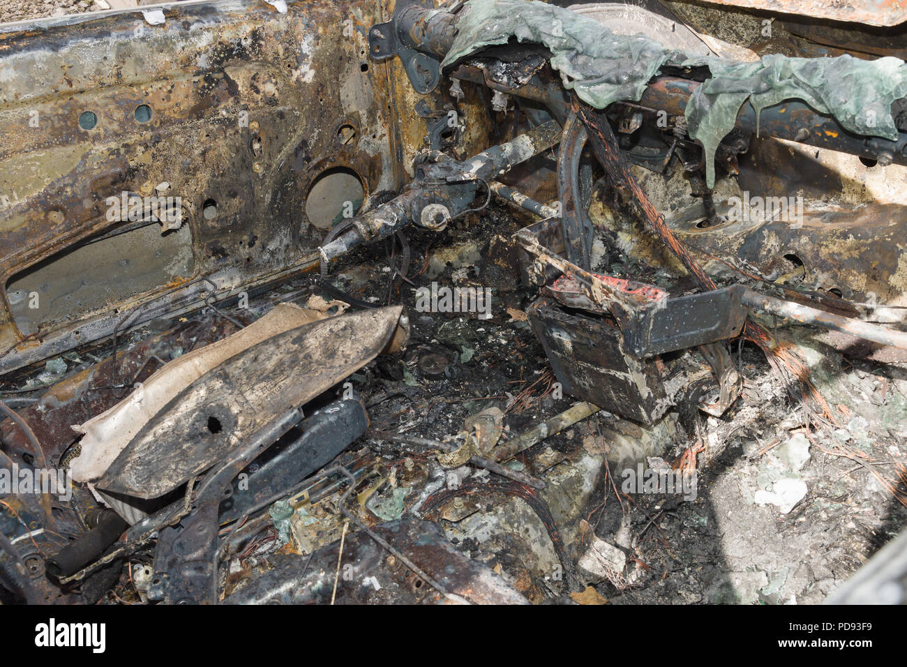 Interior burnt out vehicle hi-res stock photography and images - Alamy