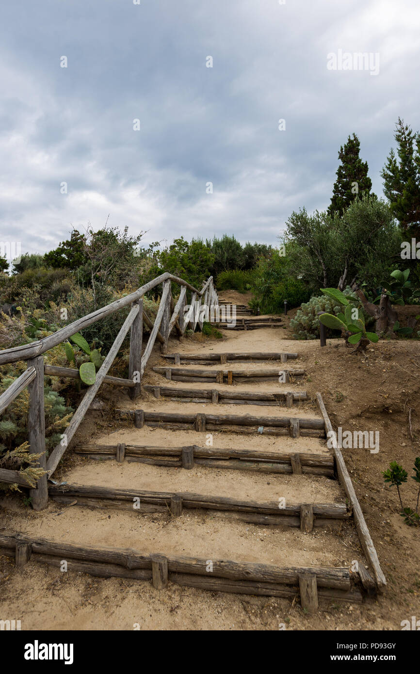 Wooden stairs way Stock Photo - Alamy