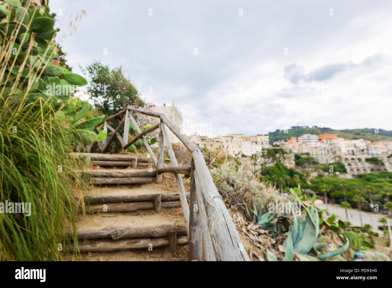Wooden stairs way Stock Photo - Alamy