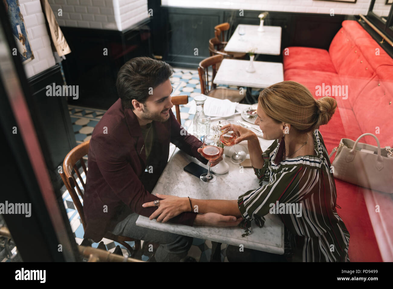 Positive satisfied couple demonstrating love Stock Photo - Alamy