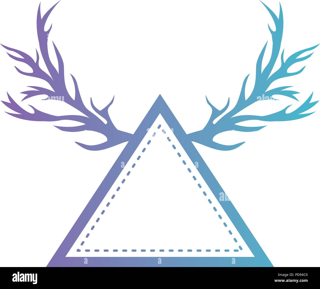 triangle with horns reindeer Stock Vector Image & Art - Alamy