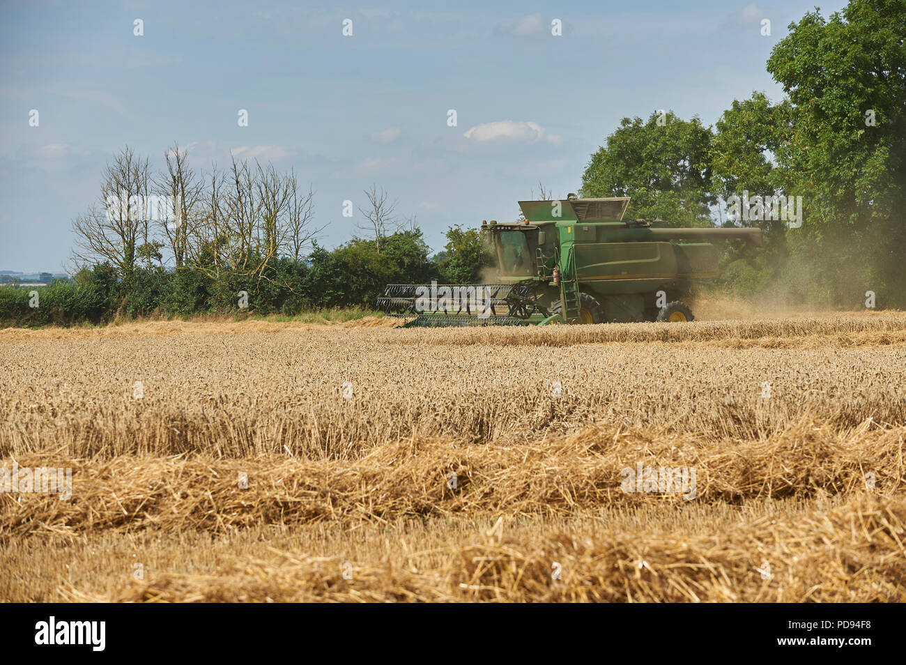 John Deere Combine Harvester cutting wheat in the East Riding of ...