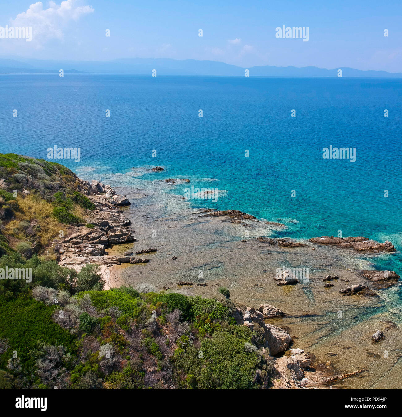 Aerial view at Nea Roda at Chalkidiki, Greece Stock Photo - Alamy