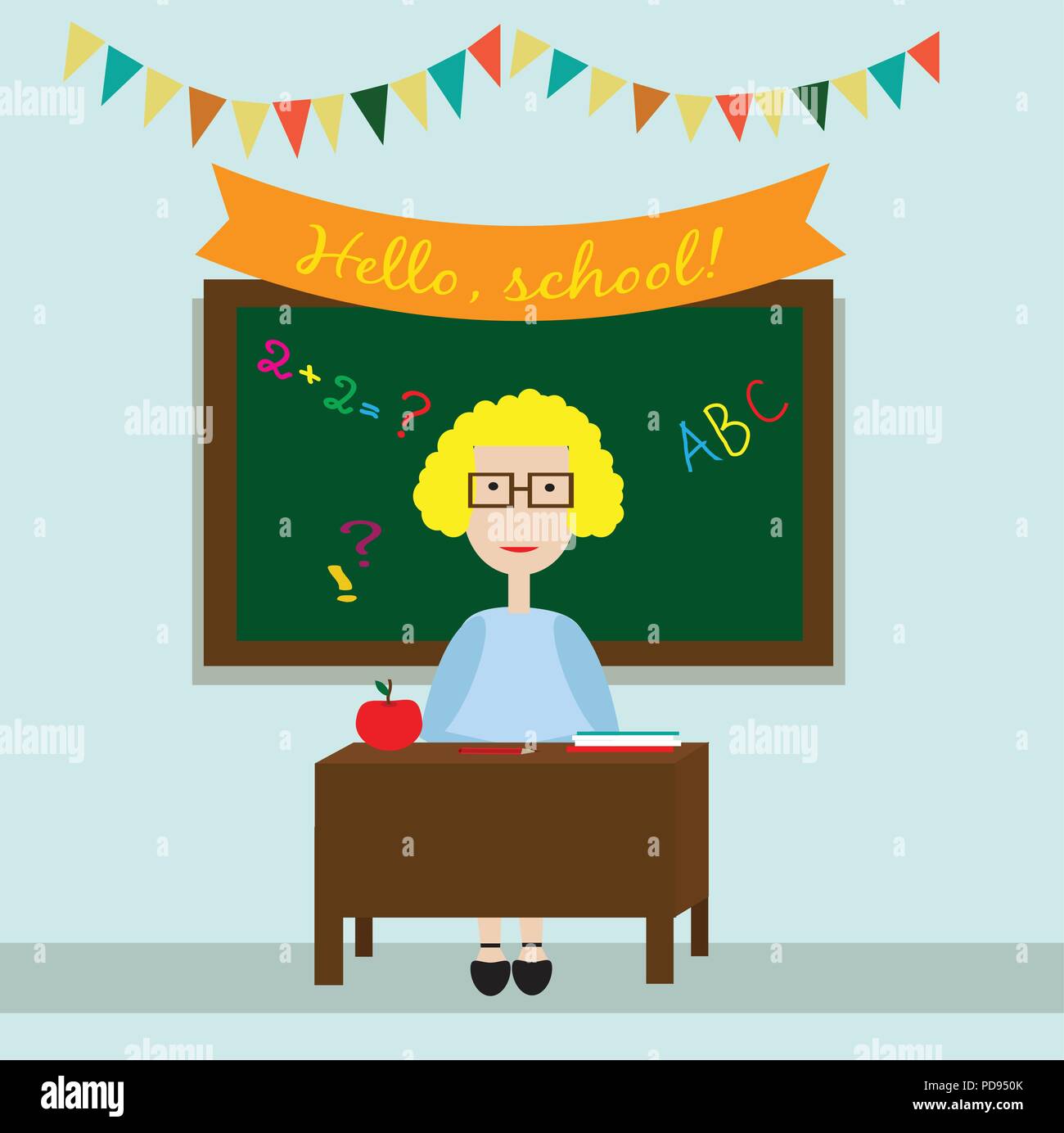 Cartoon figure teacher board hi-res stock photography and images - Alamy