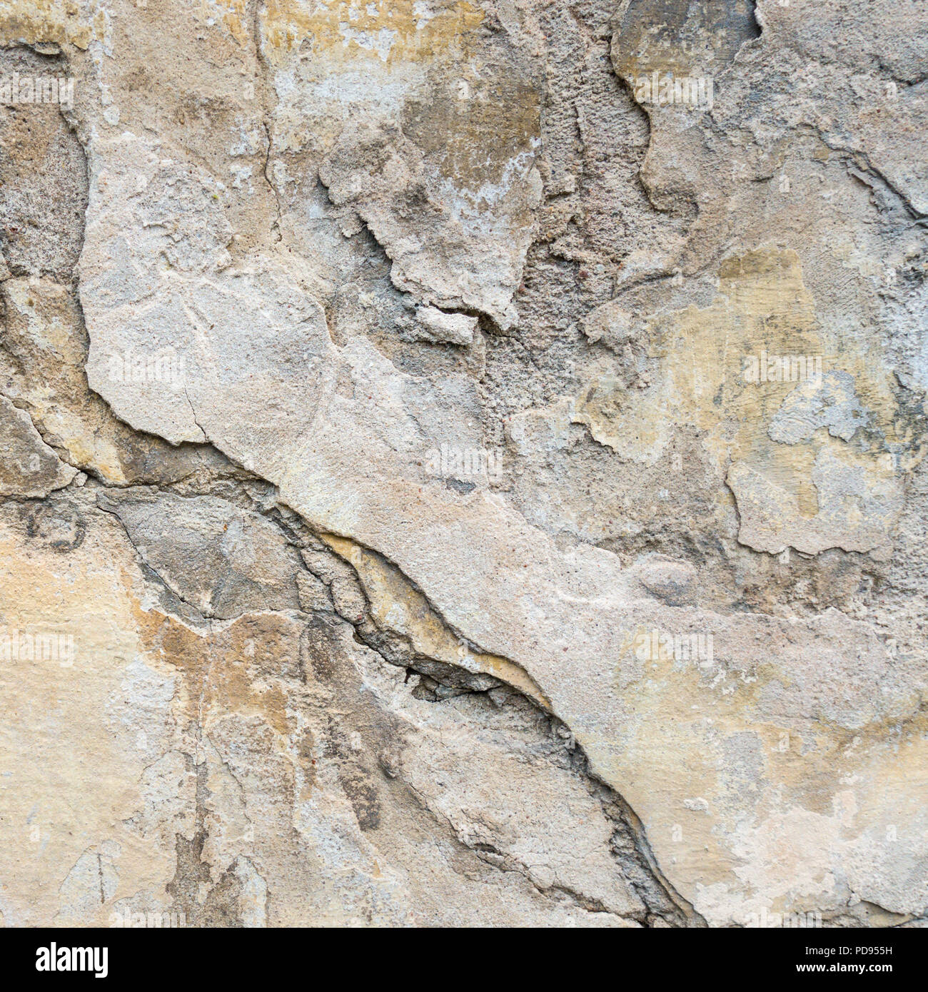 Old Wall With Peel Grey Stucco Texture. Retro Vintage Worn Wall ...