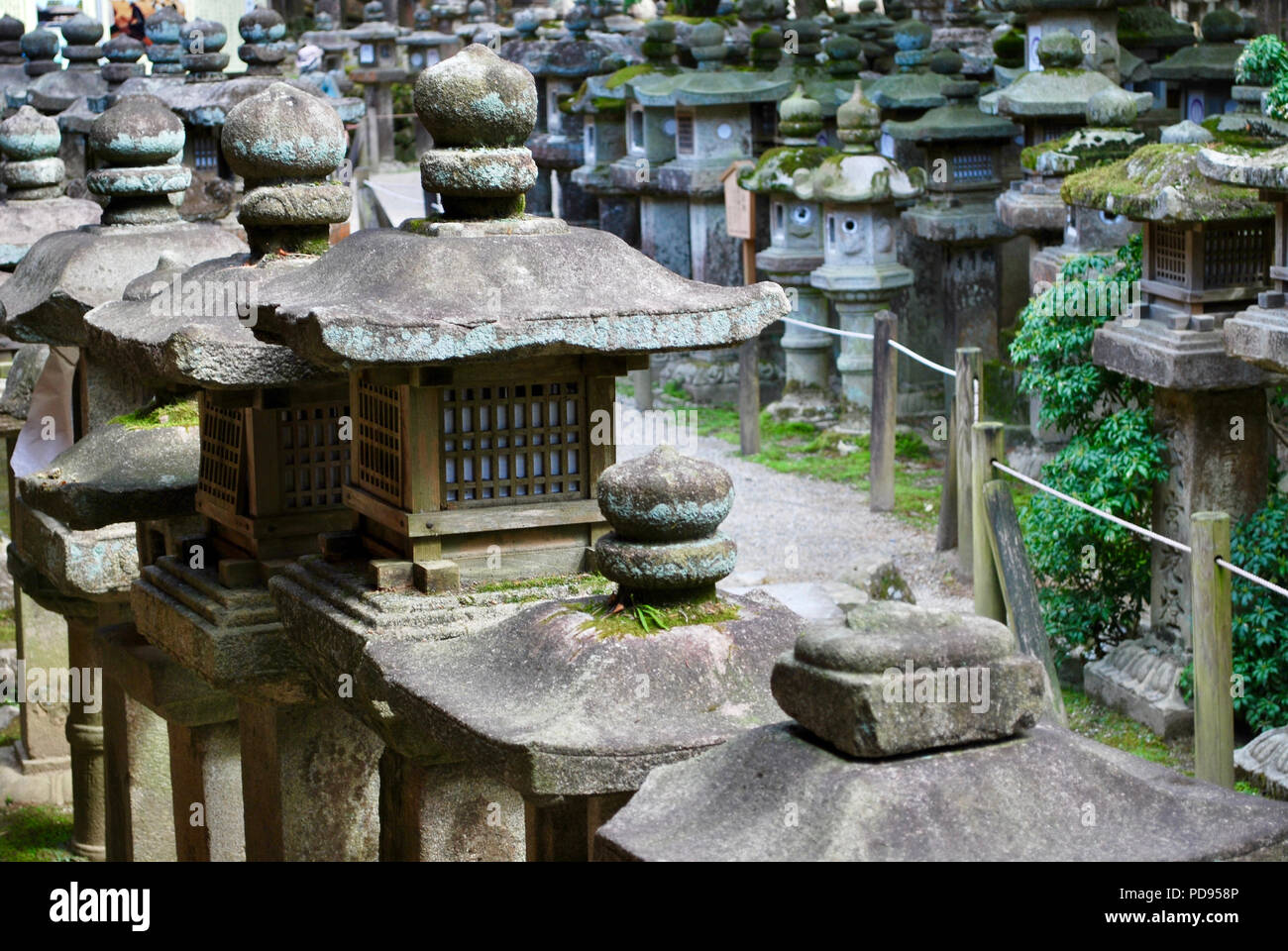 Stone lanterns in Tokyo, Japan Stock Photo - Alamy