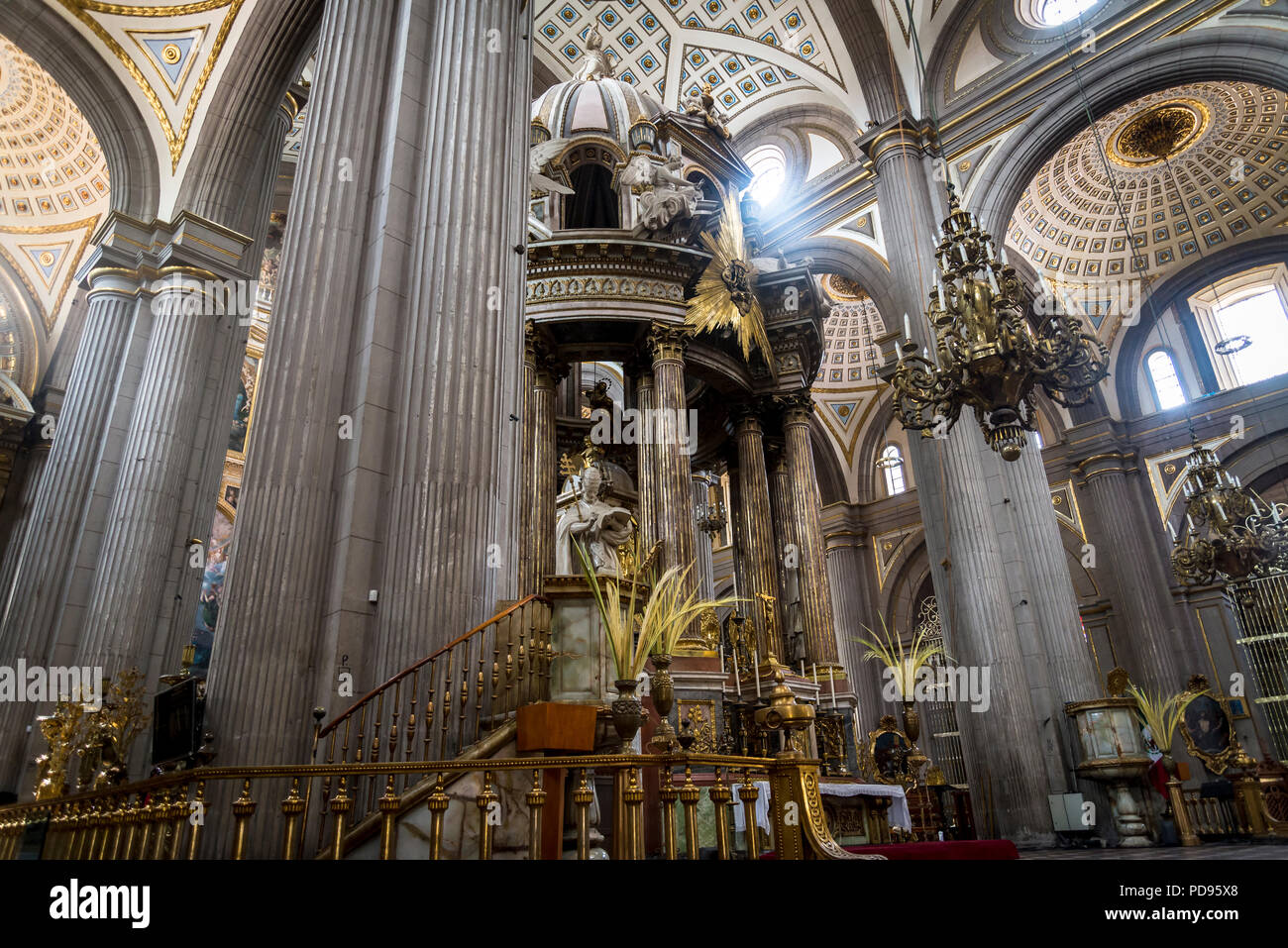 Cathedral of Puebla, Puebla, city in east-central Mexico Stock Photo ...