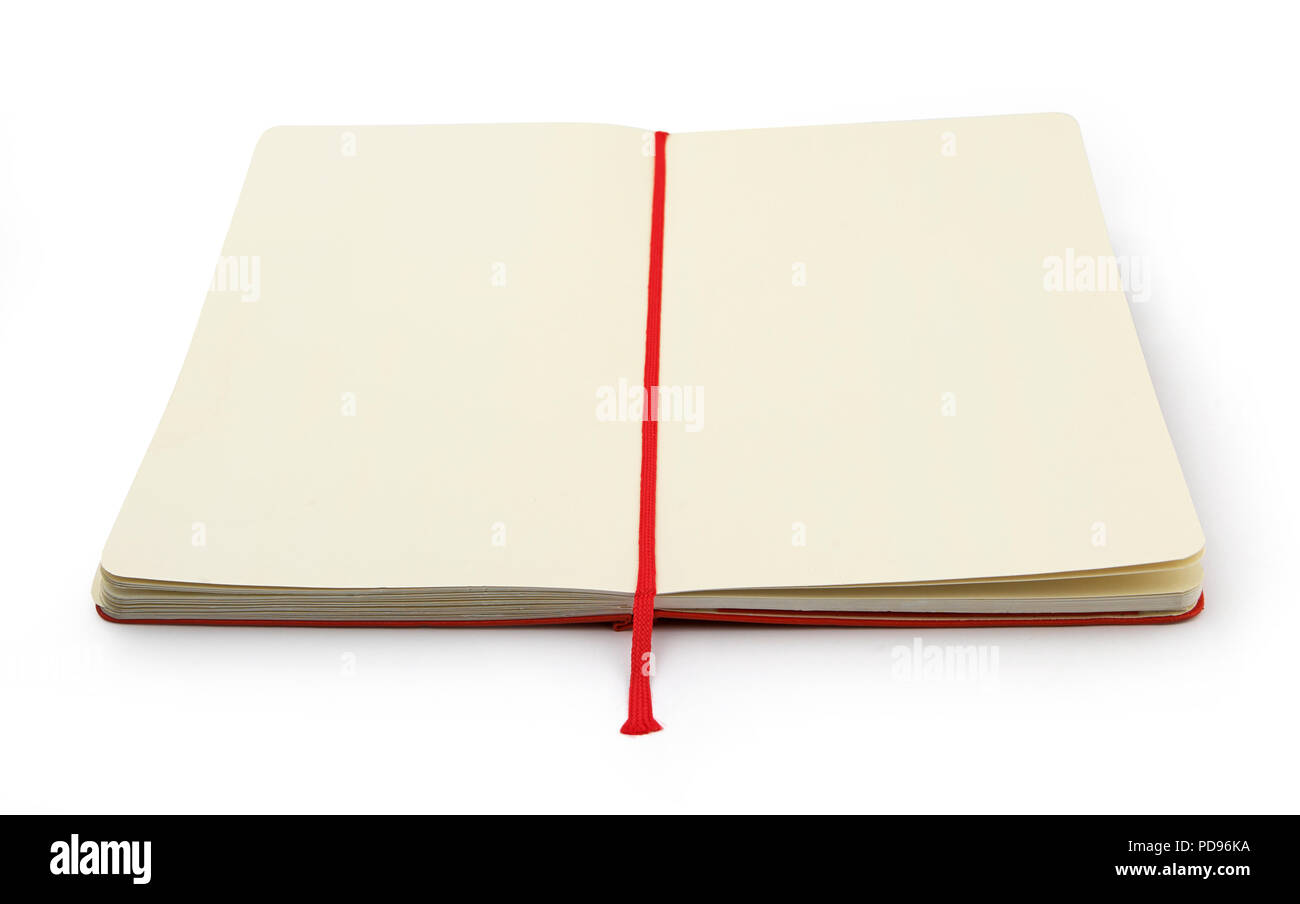 Open notebook showing blank pages Stock Photo - Alamy