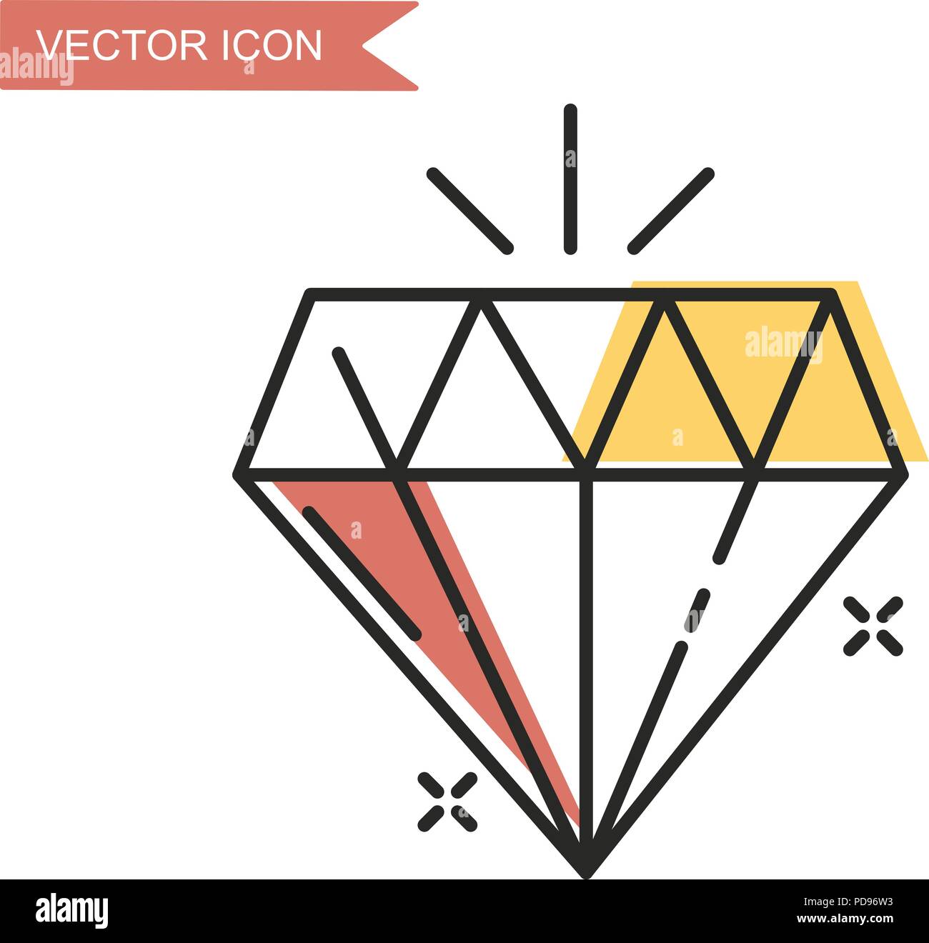 Modern and simple flat vector illustration. Diamond icon. Image for ...