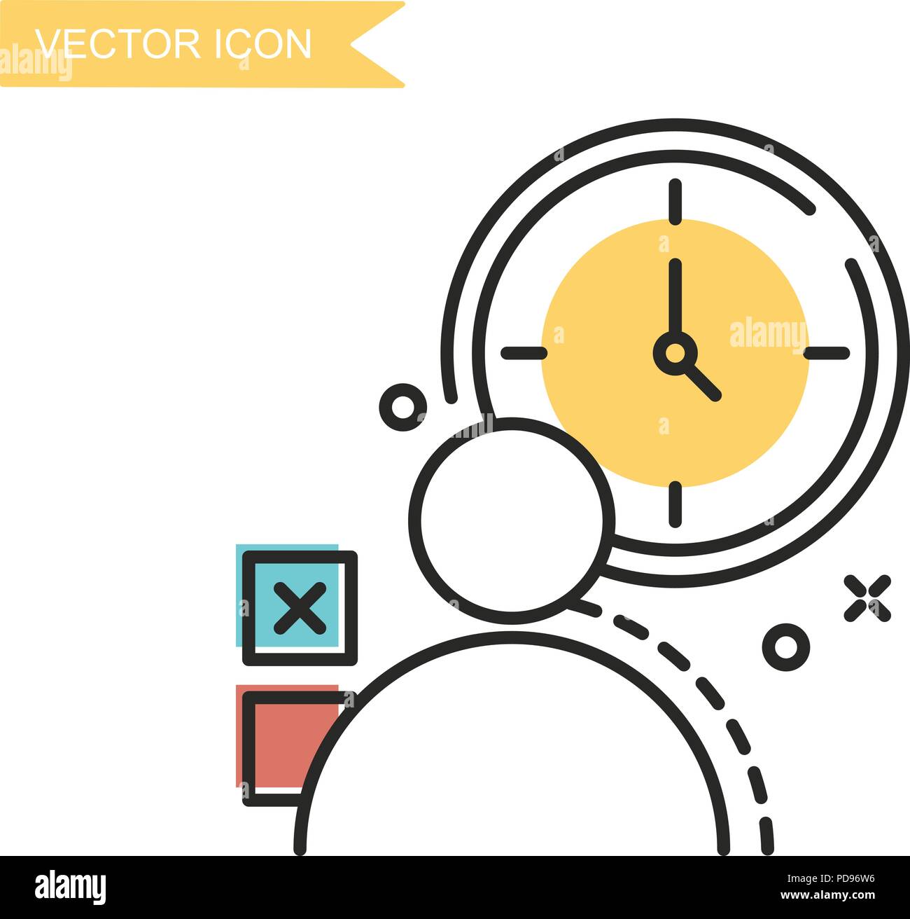 Modern and simple flat vector illustration. Icon silhouette of man and ...