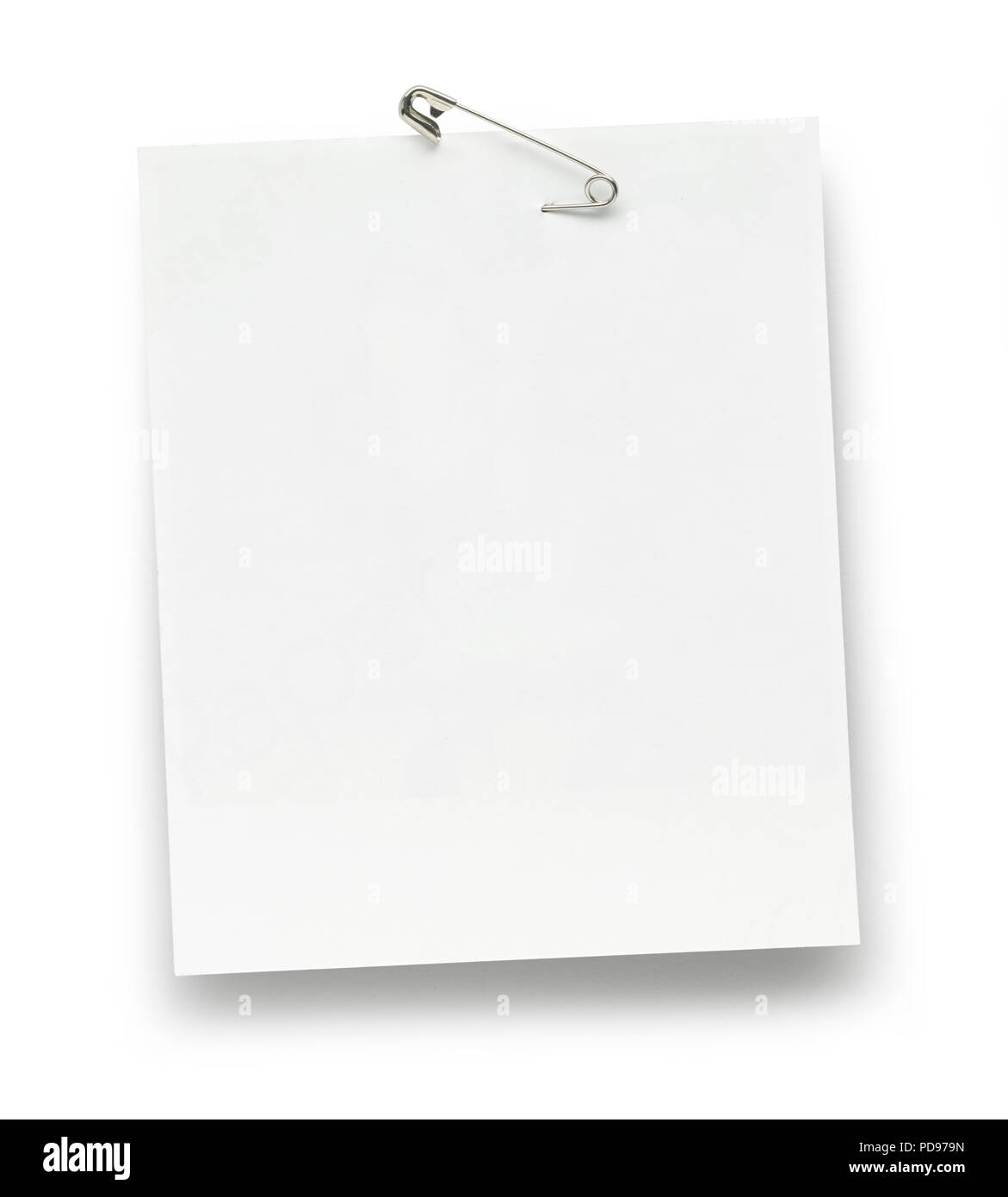 White paper pinned to background Stock Photo - Alamy
