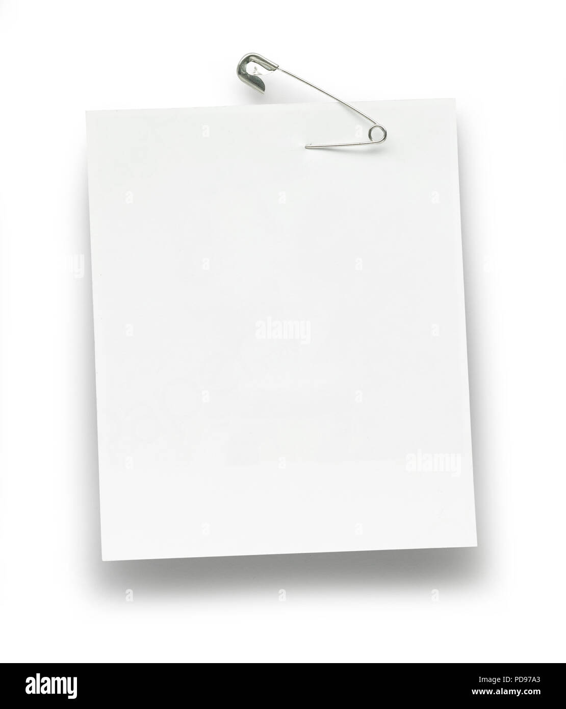 White paper pinned to background Stock Photo - Alamy
