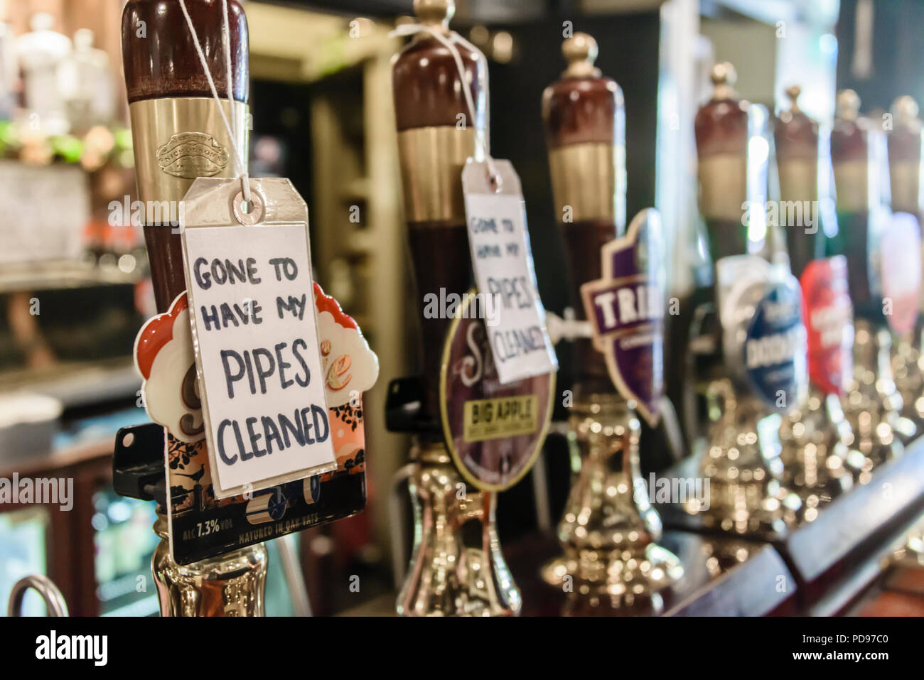 Pub beer pump handles hi-res stock photography and images - Alamy