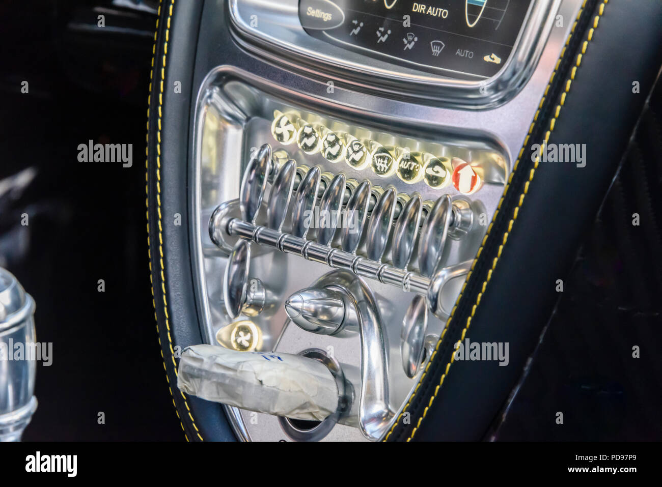 Central console of a Pagani Huayra Stock Photo - Alamy