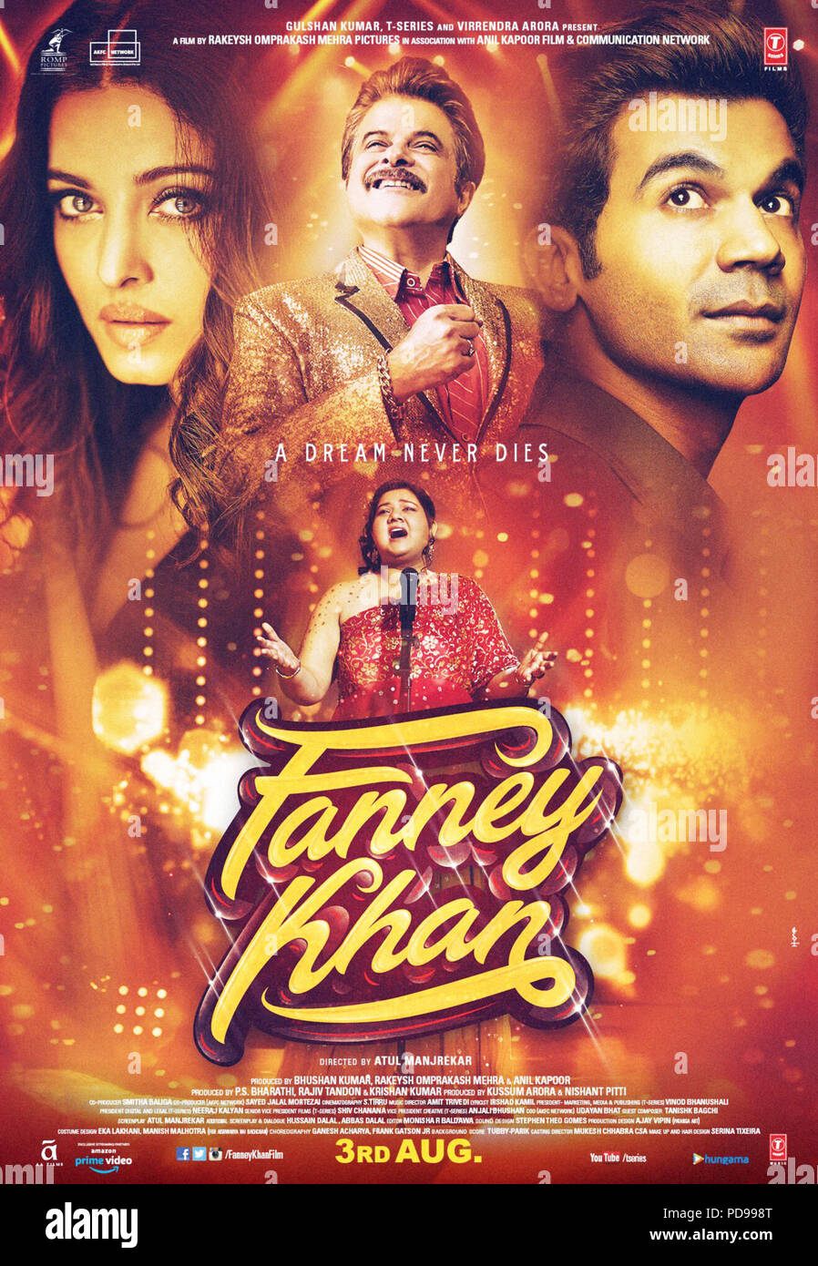 FANNEY KHAN, Indian poster, top, from left: Aishwarya Rai Bachchan ...