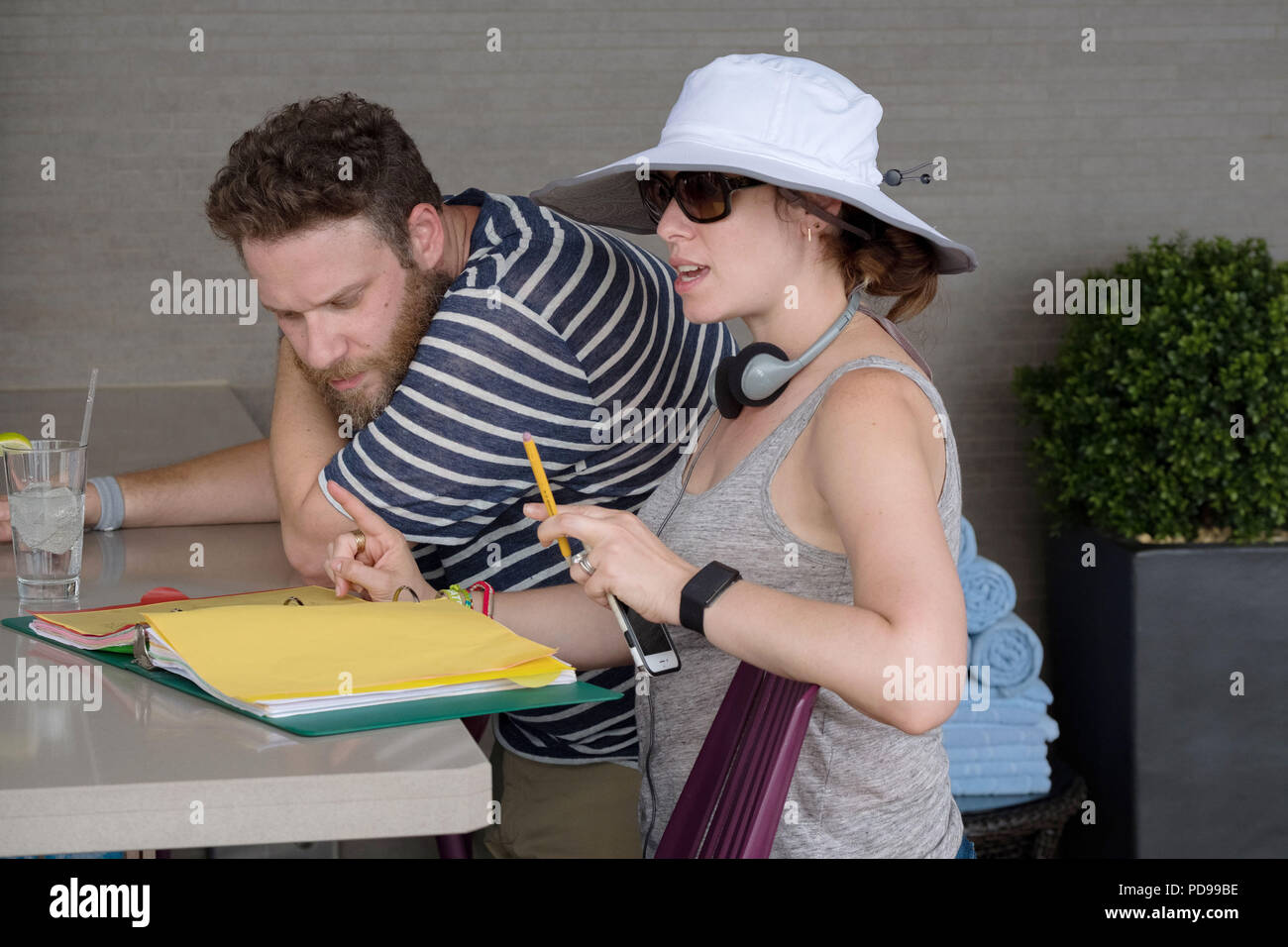 LIKE FATHER, from left: Seth Rogen, director Lauren Miller Rogen, on ...