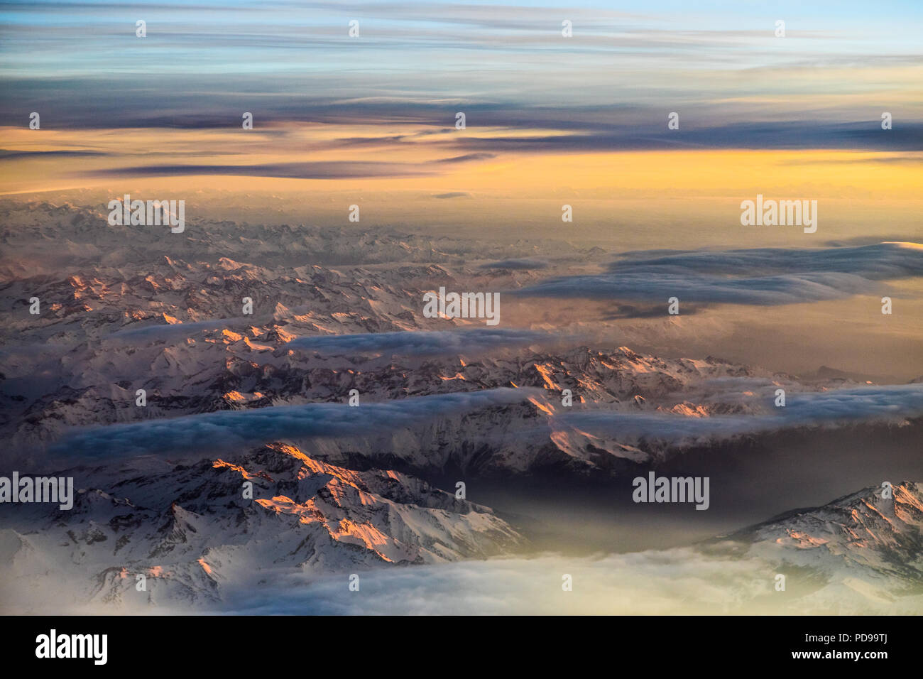 Sunrise over the Alps Stock Photo - Alamy