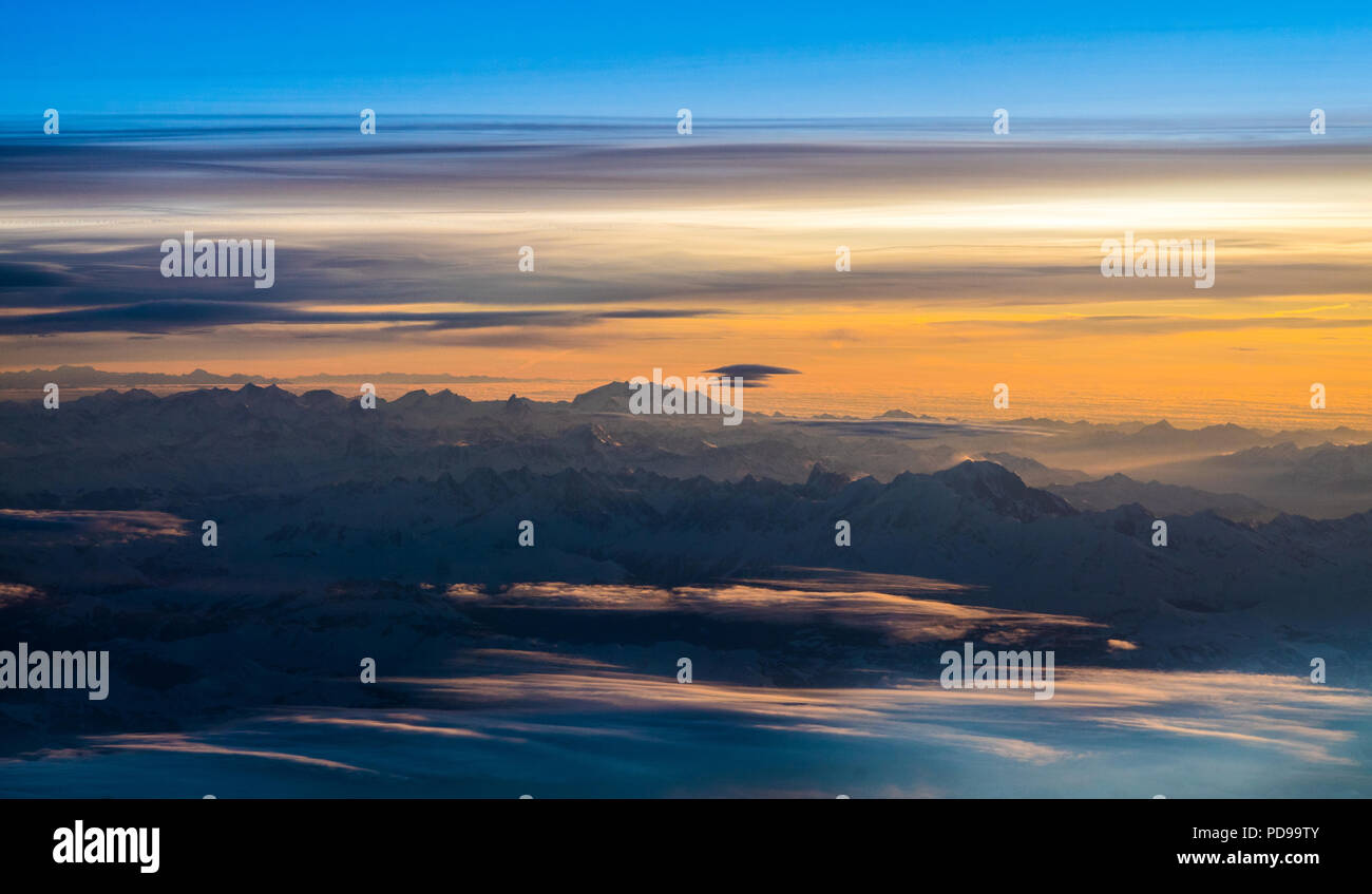Sunrise over the Alps Stock Photo - Alamy