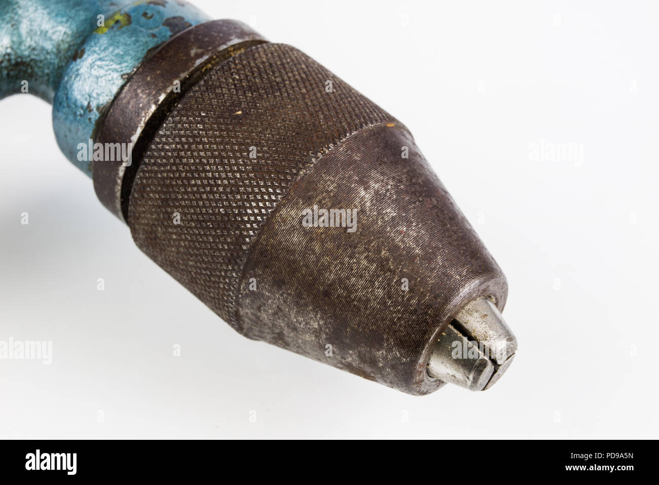 An old hand drill for drilling holes in wood and metal. Carpentry tools ...