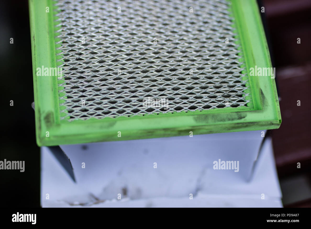 A used air filter for the car. Spare parts for an internal combustion ...