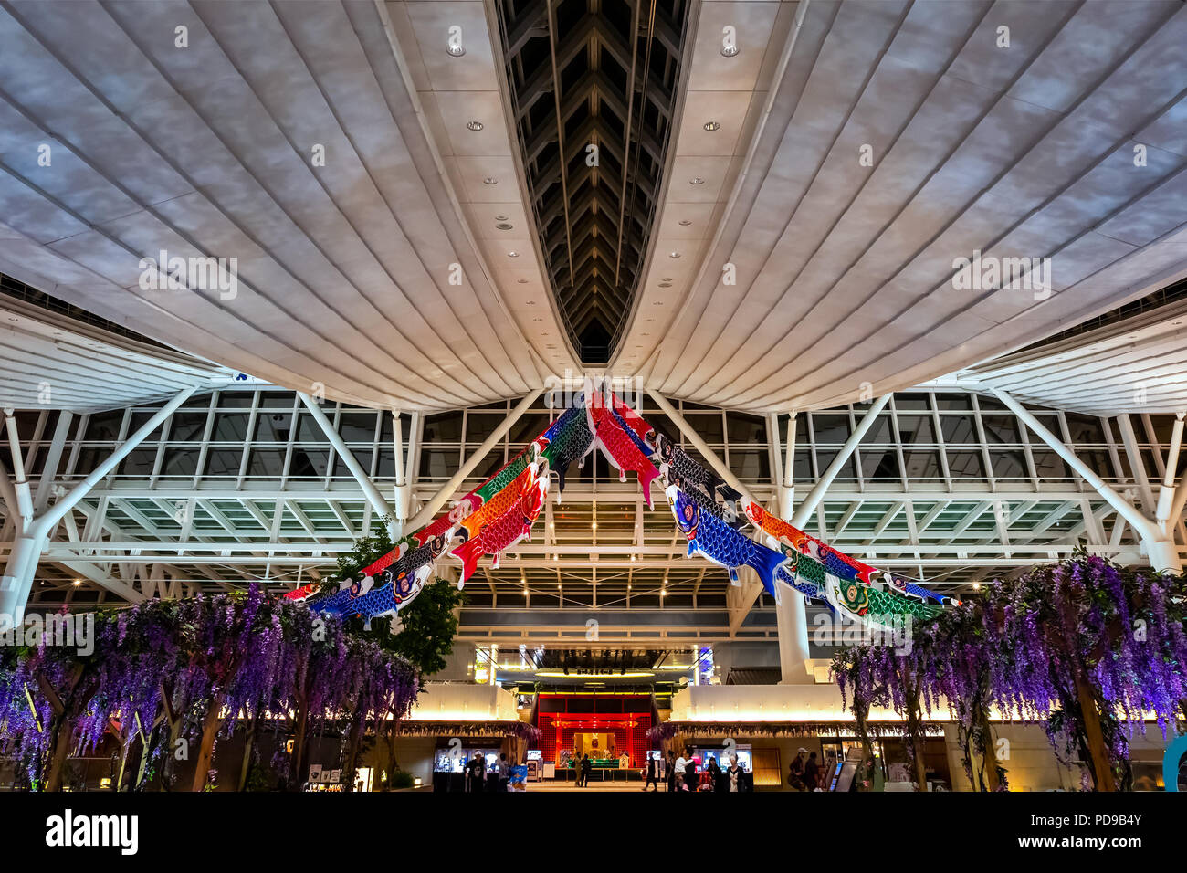 TOKYO, JAPAN - APRIL 19 2018: Koinobori carp-shaped windsocks ...