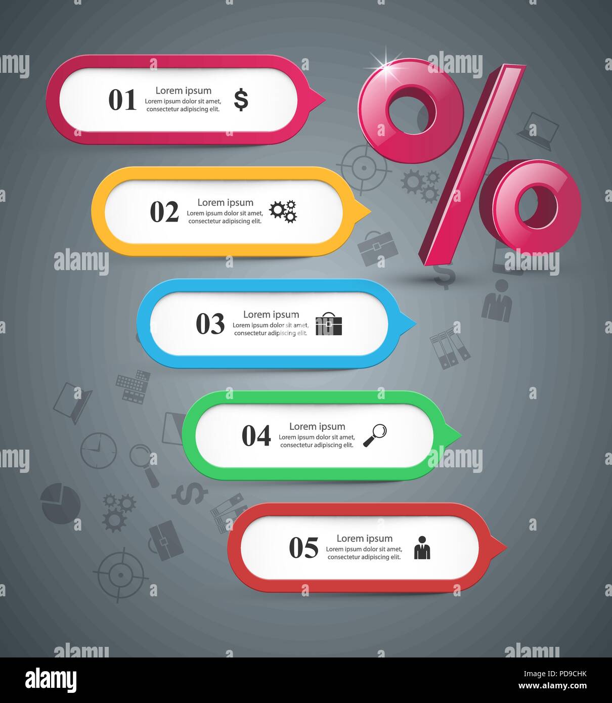 Business infographics. Percent icon on the grey background Stock Vector ...