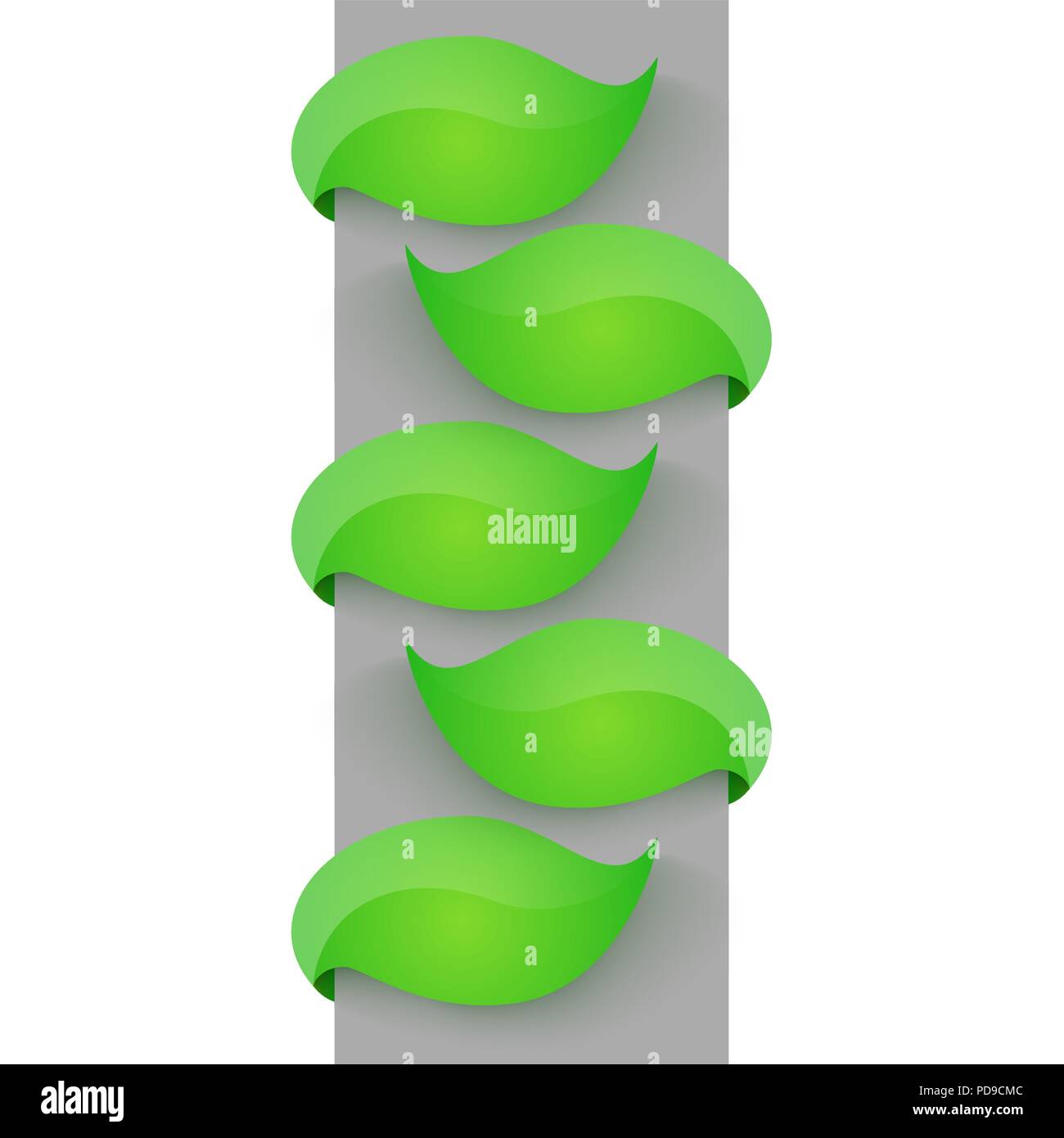 Five green leaf illustration on the white background Stock Vector Image ...