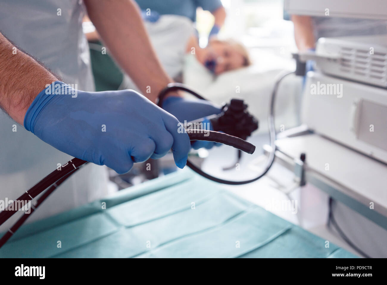 Internist doctors during stomach examination Stock Photo - Alamy