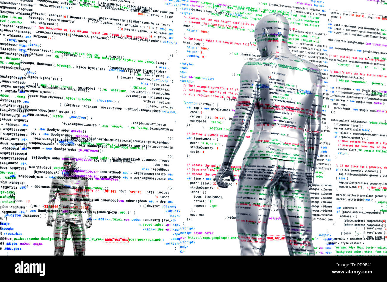 electronic man lstanding for computer screen. 3d illustration Stock ...