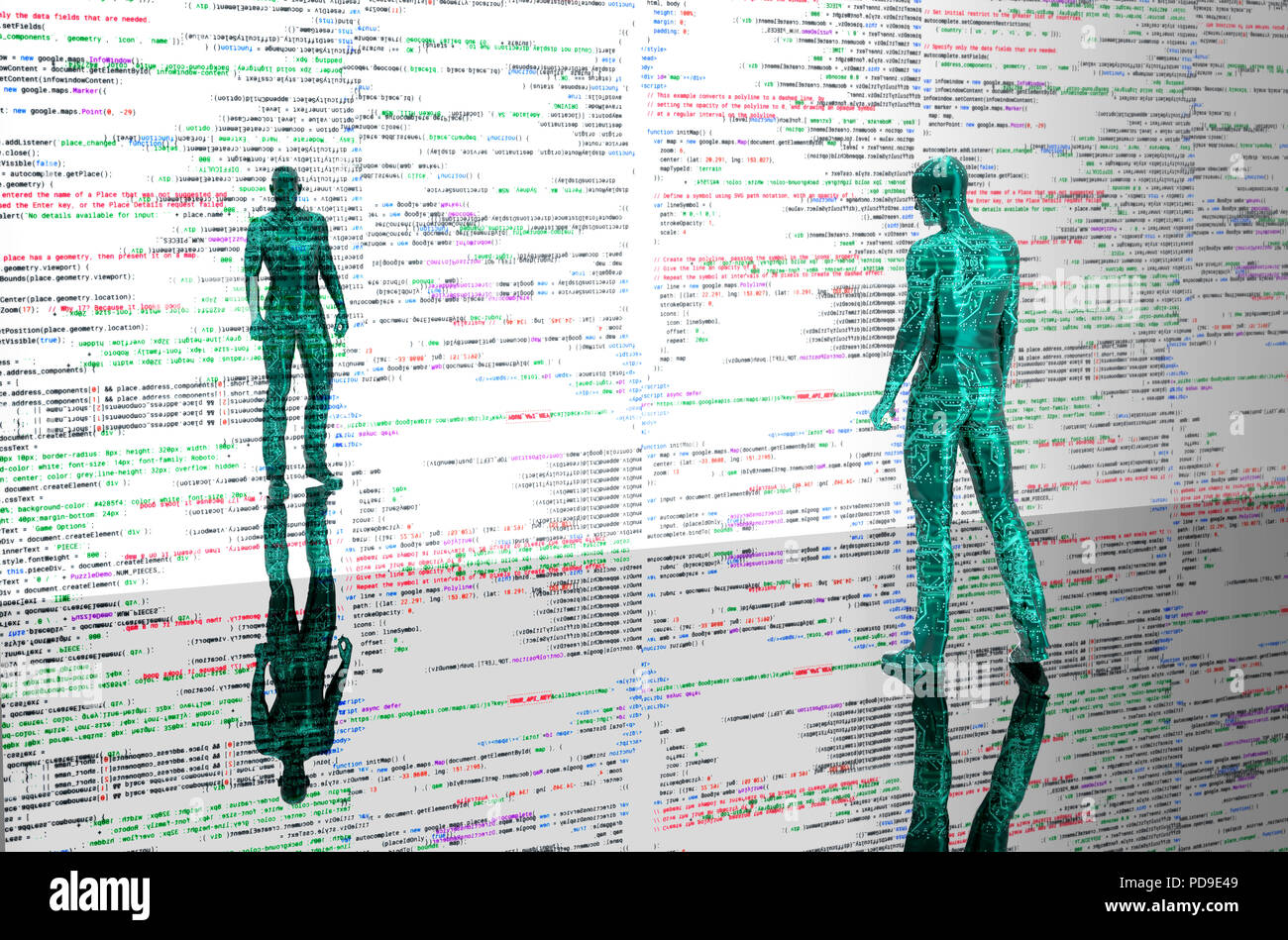 electronic man lstanding for computer screen. 3d illustration Stock ...