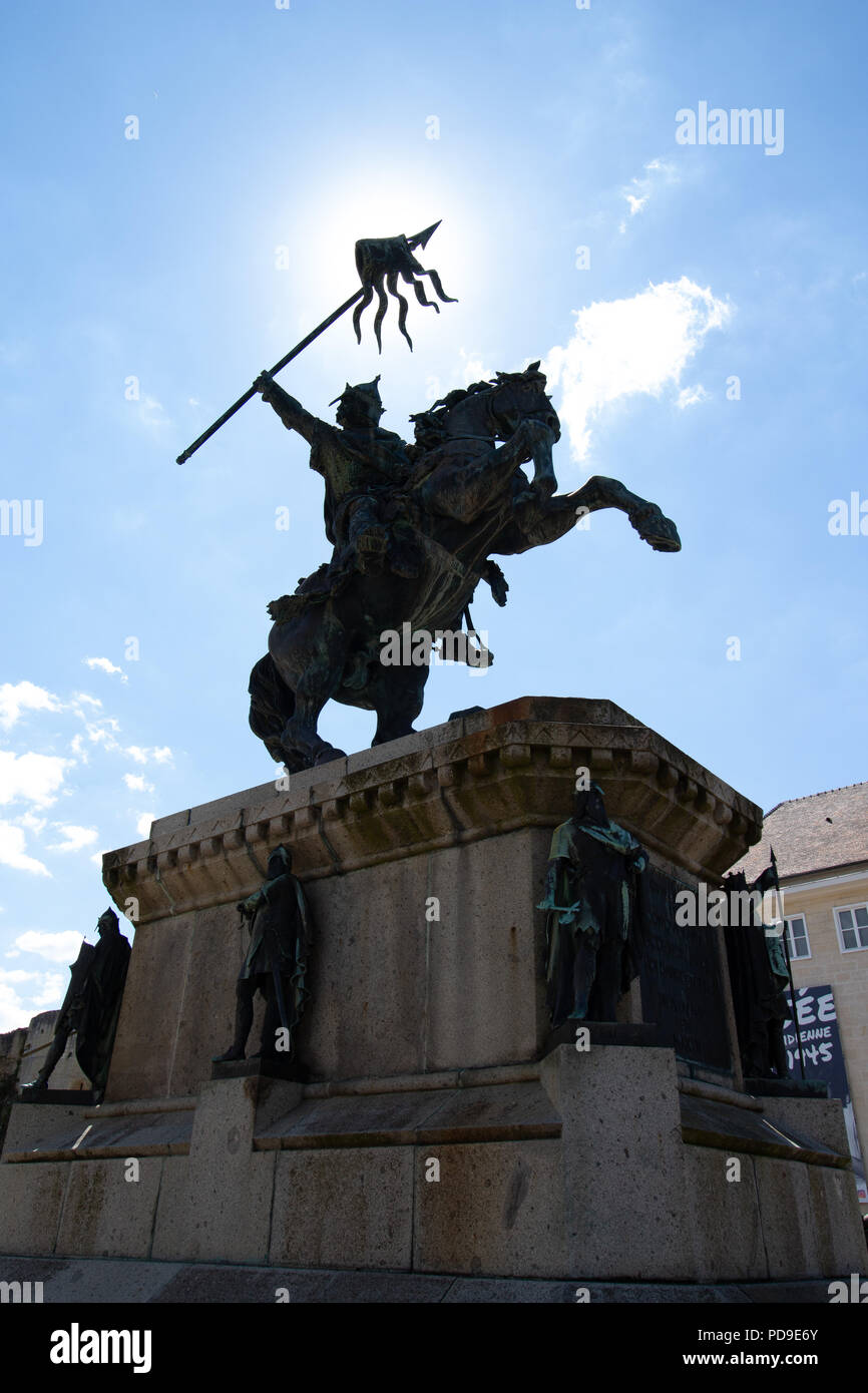 Statue of William the Conqueror in the centre of Falaise, France Stock ...