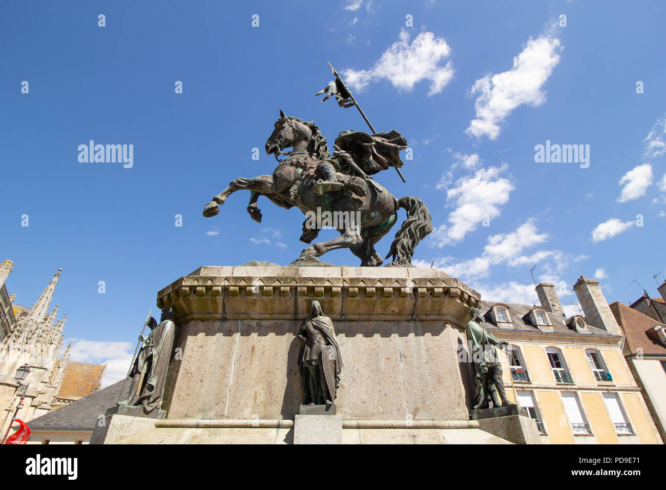 Statue of William the Conqueror in the centre of Falaise, France Stock ...