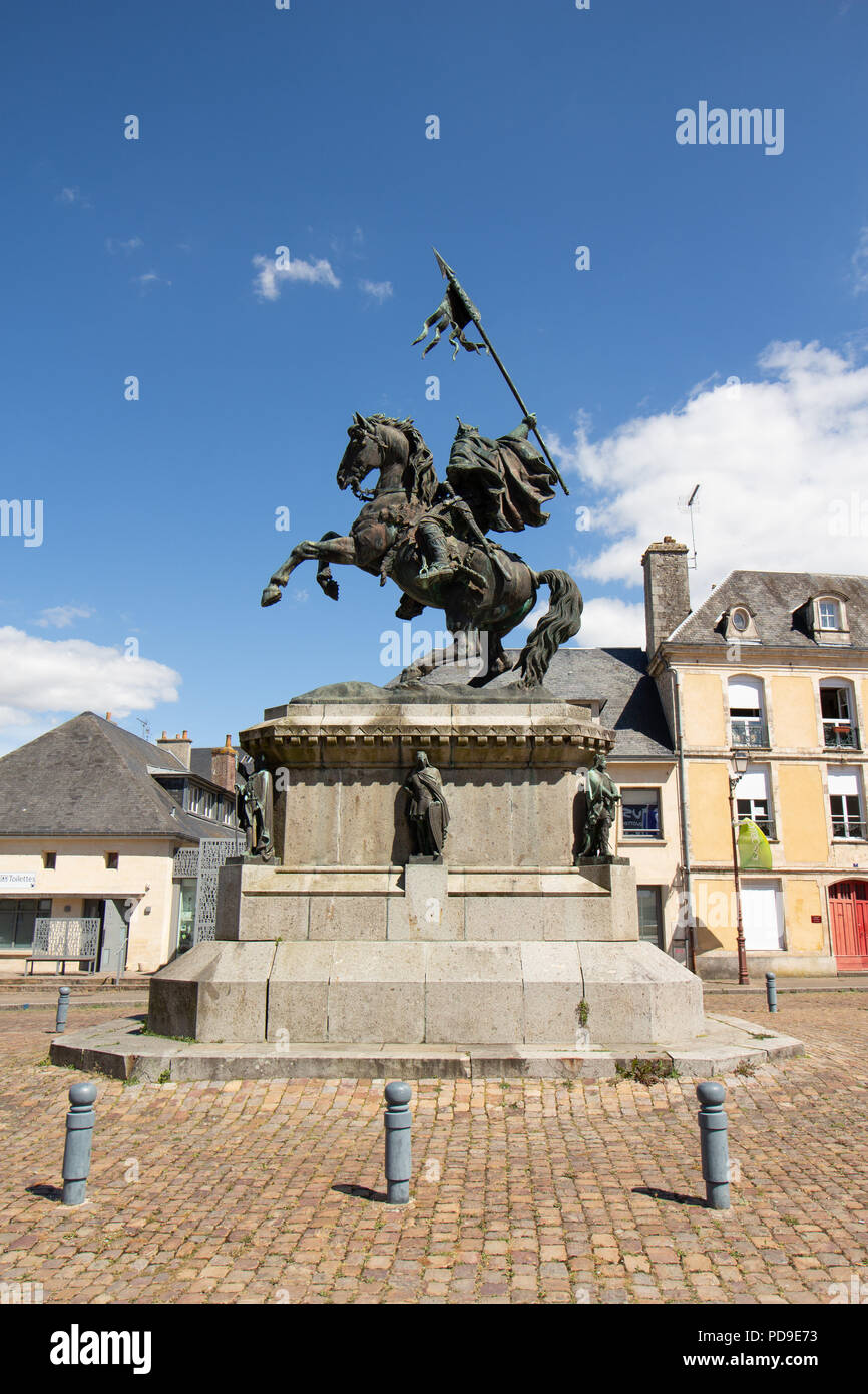 Statue of William the Conqueror in the centre of Falaise, France Stock ...