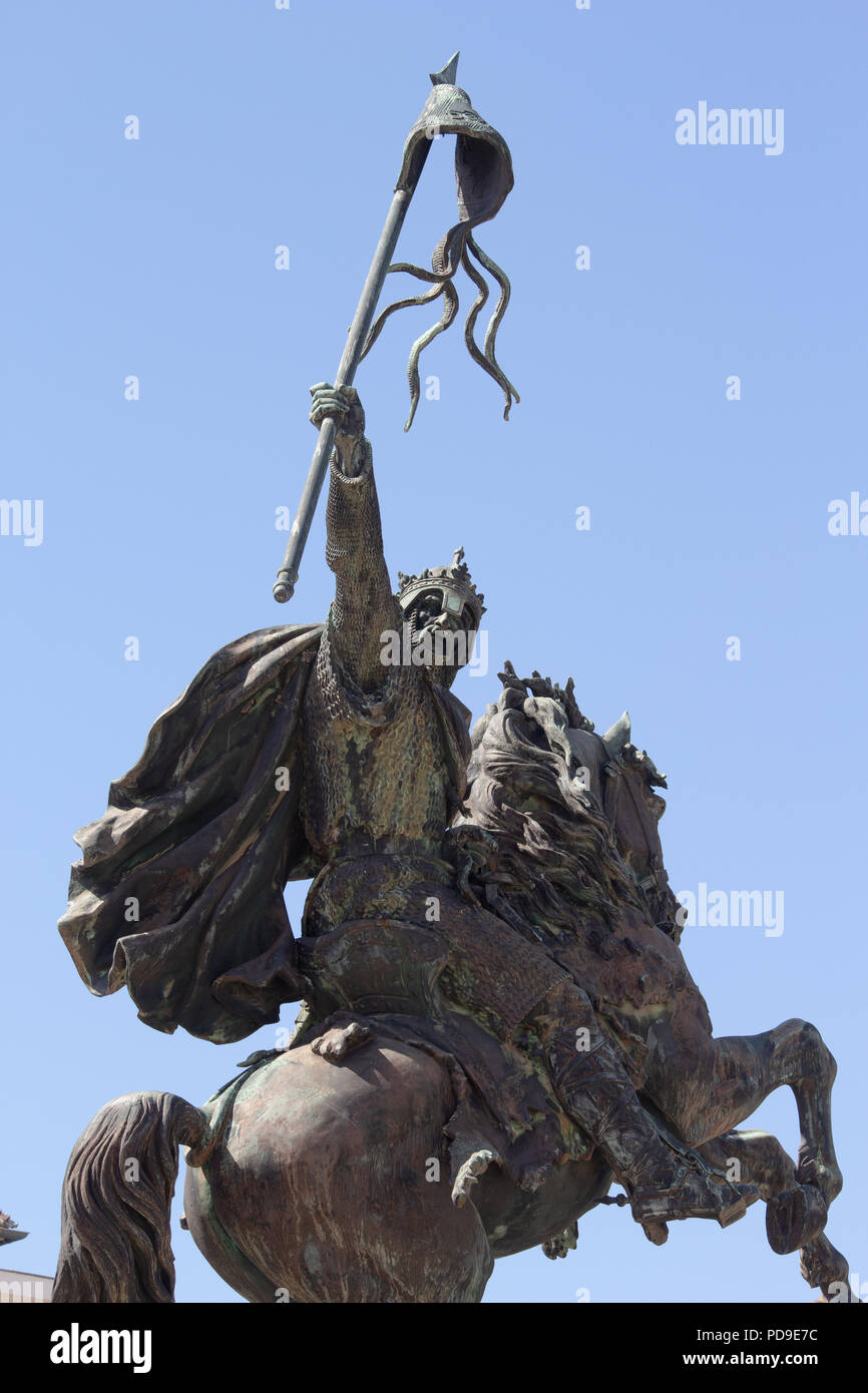 Statue of William the Conqueror in the centre of Falaise, France Stock ...