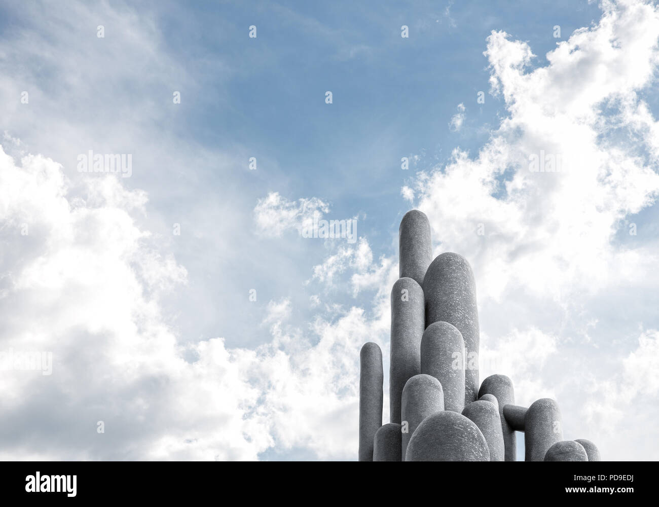 Multiple stone columns with breathtaking landscape Stock Photo - Alamy