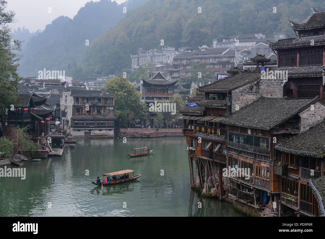 Hunan, China - Nov 5, 2015. Fenghuang Ancient Town in Hunan, China ...