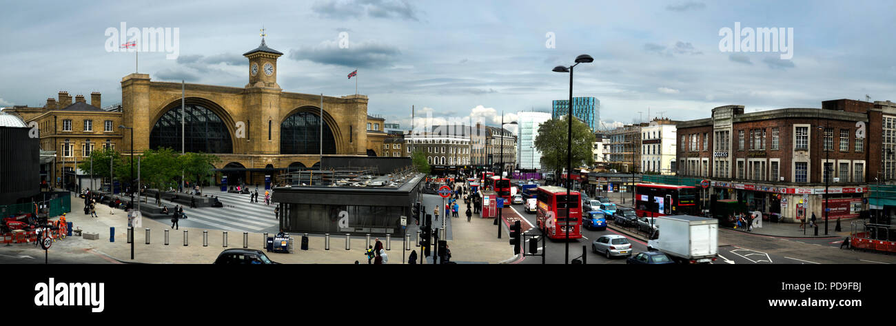 Kings Cross station and surrounds. Panorama Stock Photo - Alamy