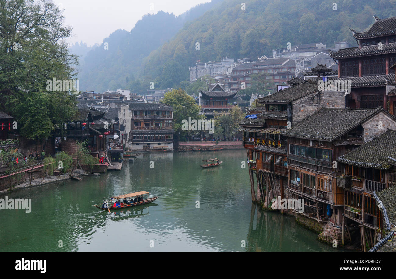 Hunan, China - Nov 5, 2015. Fenghuang Ancient Town in Hunan, China ...