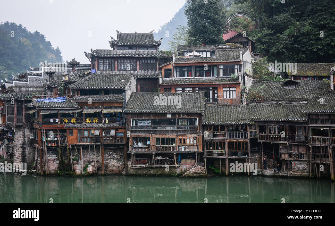 Hunan, China - Nov 5, 2015. Fenghuang Ancient Town in Hunan, China ...